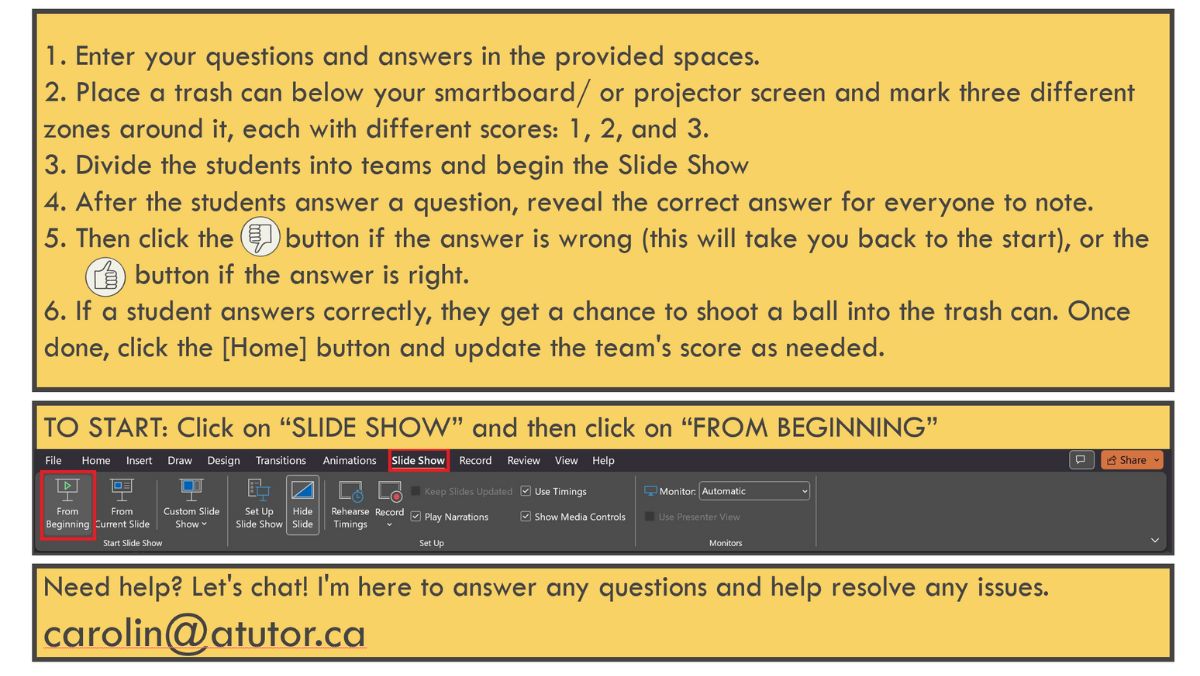 Space Ball (Trashketball): Review Game Template - Classroom Review Games