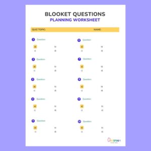 Blooket Questions - Planning Worksheet (FREE) - Classroom Review Games
